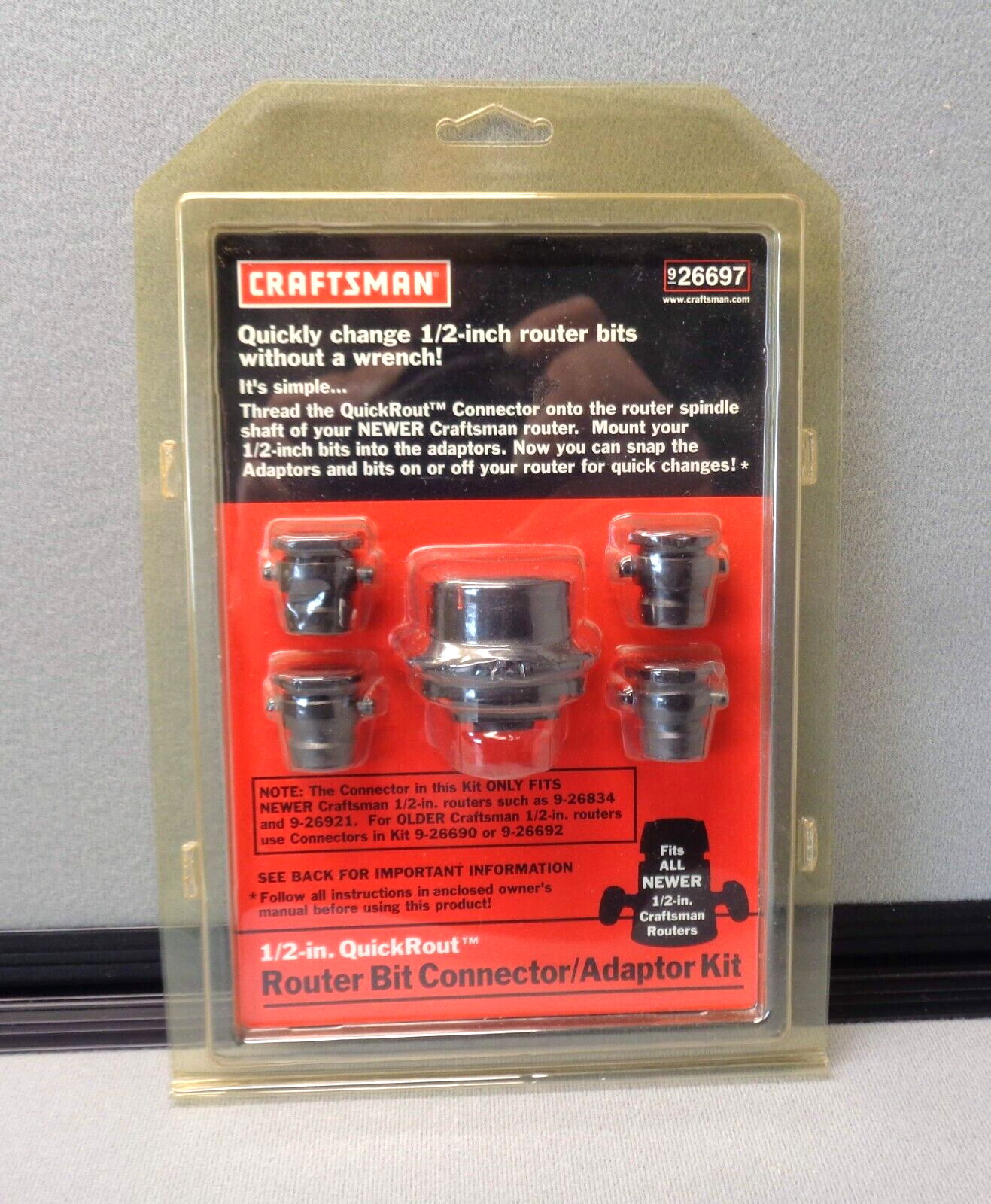 Craftsman 1/2" Quick Change Router Bit Connector / Adaptor Kit- 926697 ...