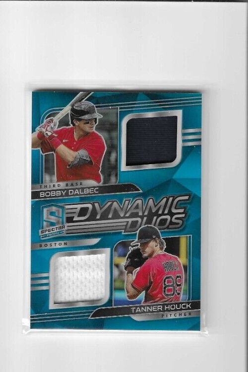 2021 Panini Spectra Dynamic Duos Materials Neon Blue Dalbec/Houck #'d ...