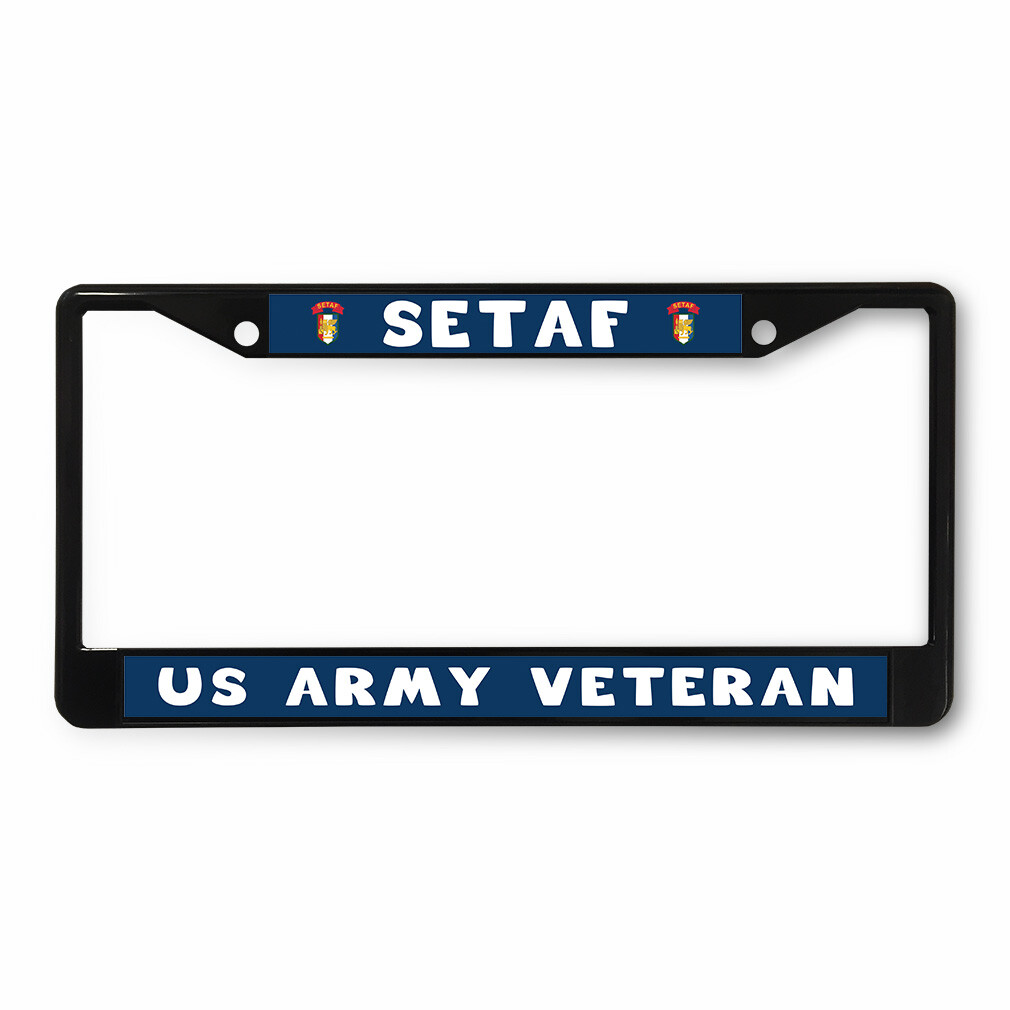 Metal License Plate Frame Vinyl Insert Setaf Us Army Veteran Military ...