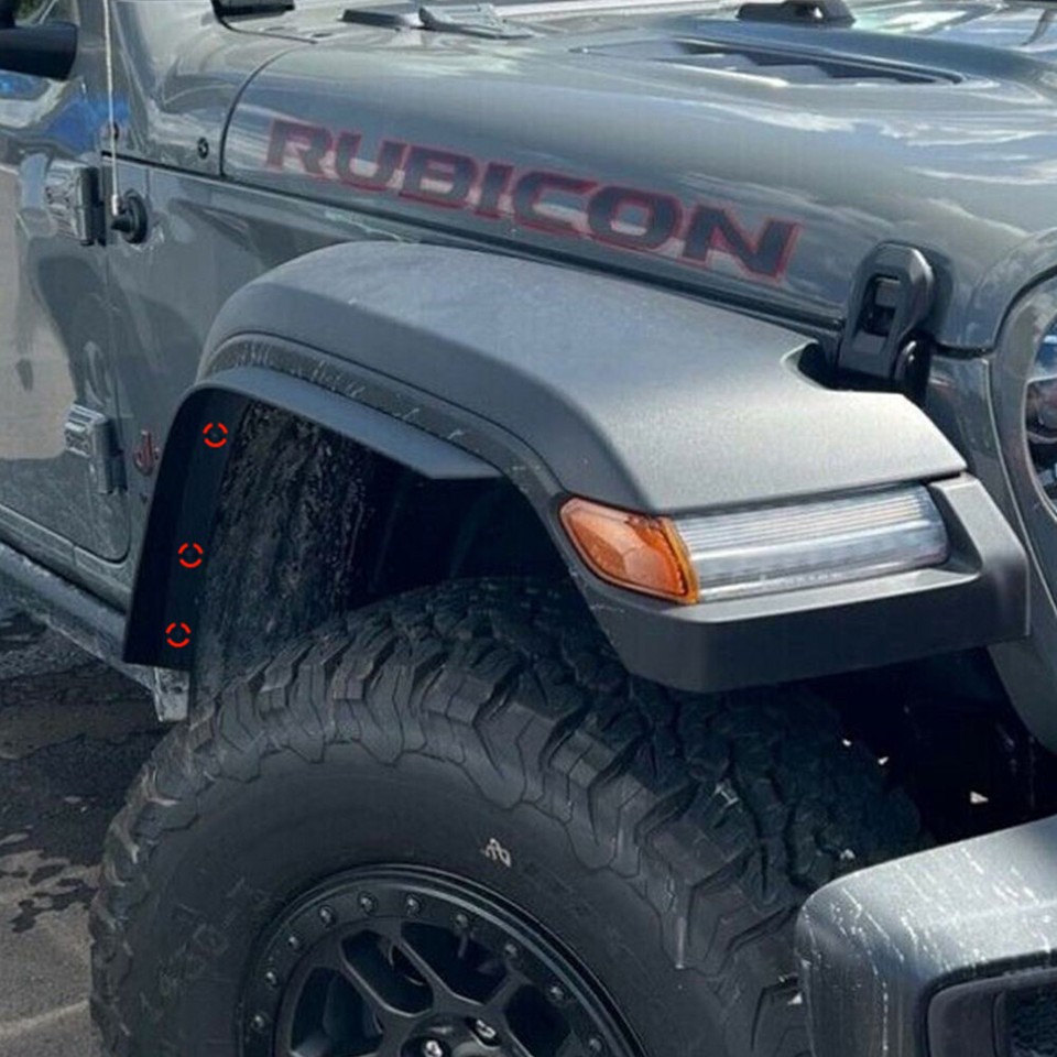 2018-2024 Jeep Wrangler JL JLU Front & Rear Fender Flares Extensions ...