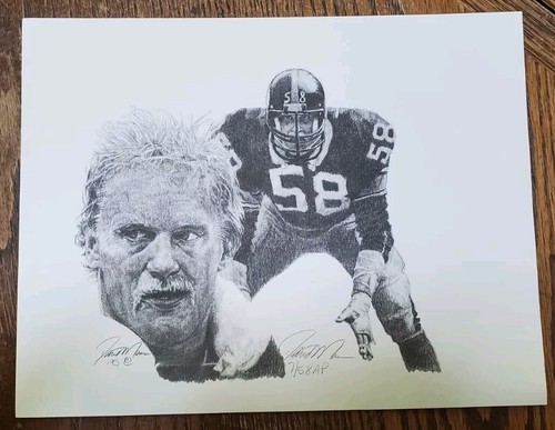 LE Artist Signed David Maas Steelers Jack Lambert 8.5 x 11 Print AP ...