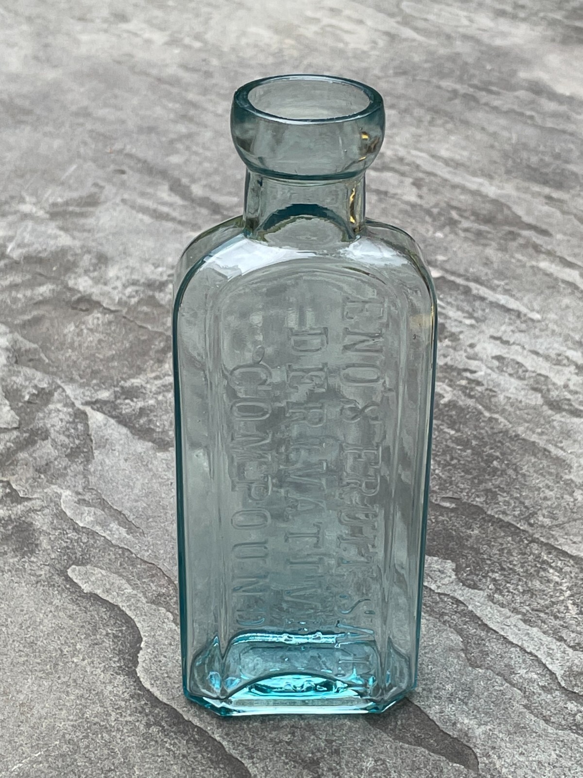 Antique Aqua Glass Eno's Fruit Salt Derivative Compound Bottle | eBay