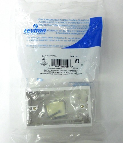 LEVITON SURFACE MOUNT BOX 42777-1WA, 2.96" W x 4.72" H x 1.89" D | eBay