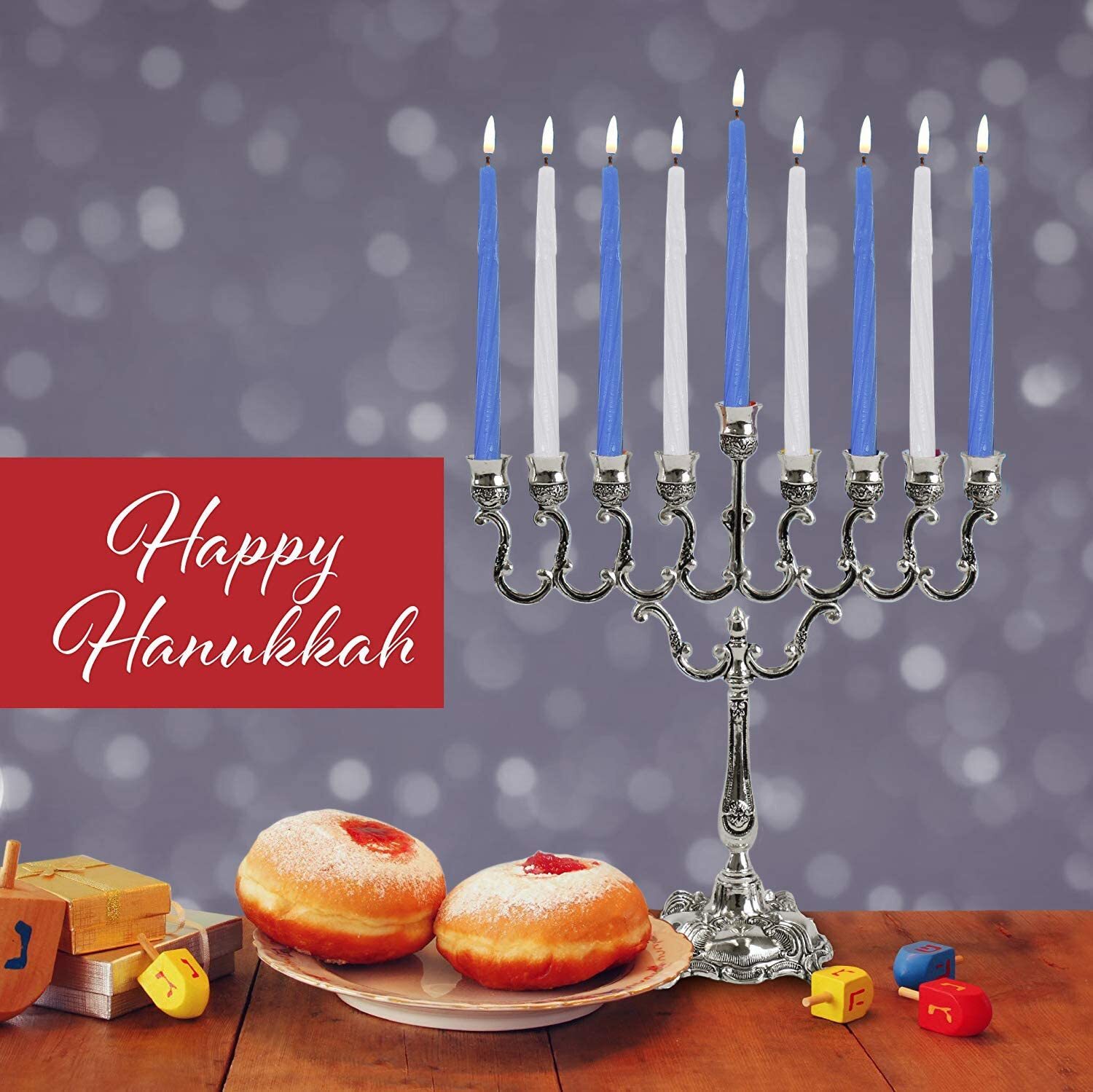 Chanuka candles - Hanukkah Candles Blue & white Menorah Box of 44 ...