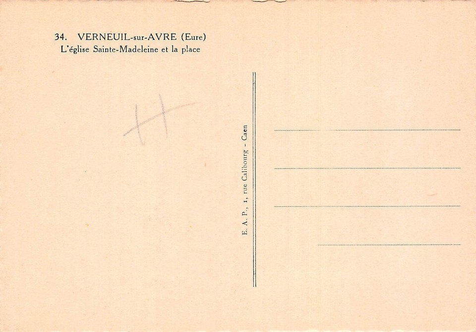 27 VERNEUIL SUR AVRE L EGLISE SAINTE MADELEINE ET LA PLACE | eBay