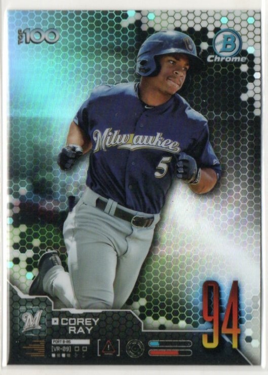 Corey Ray 2019 Bowman Chrome Top 100 Prospect Insert Card #BTP-94 | eBay