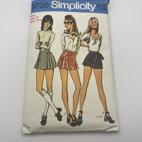 Vintage Simplicity 9705 Bloomers Short Skirts Pattern 1970s Size 12 CC ...