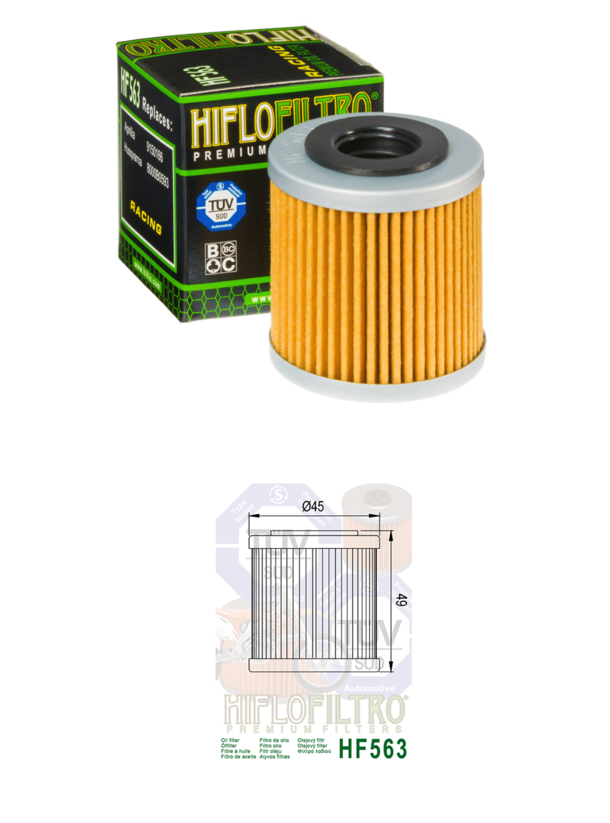 HF563 HIFLO FILTRO OLIO APRILIA 125 TUONO 2017 | eBay.de