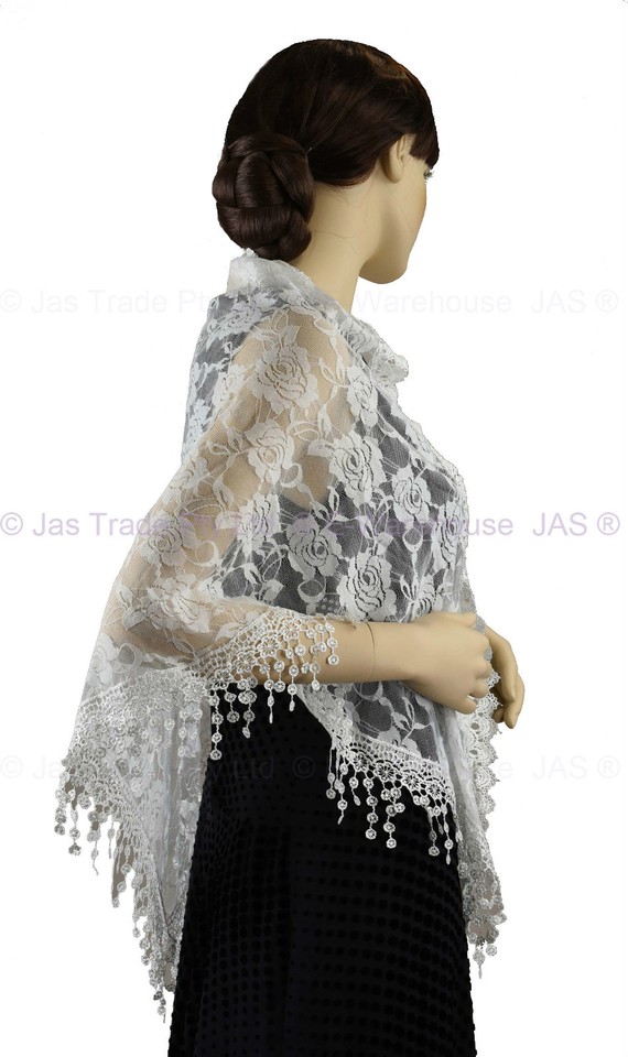 Triangle Lace Scarf Catholic Latin Mass Shawl Chapel Veil Mantilla ...