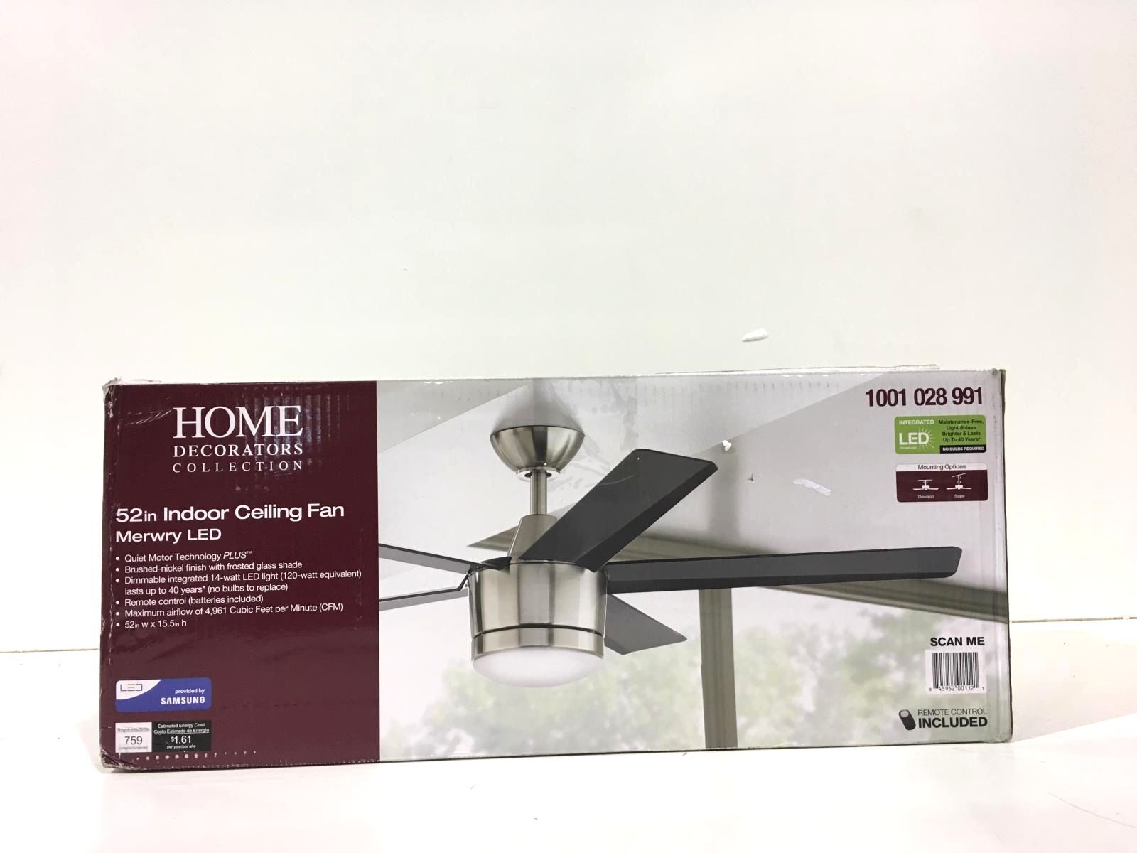 Merwry 52 In Led Indoor Brushed Nickel Ceiling Fan Manual | Shelly Lighting