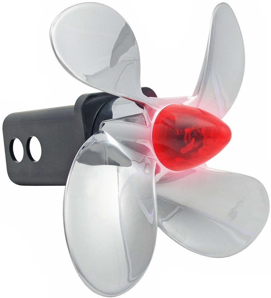 2" & 1 1/4" Spin Propeller Trailer Hitch Cover W/ LED Brake Light ...