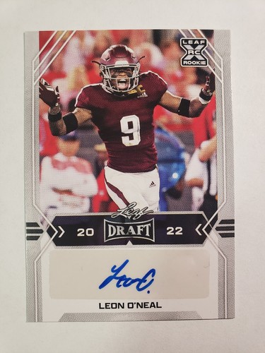 2022 Leaf Draft Leon O'Neal Autograph Rookie BA-LO1 Texas A&M Aggies ...