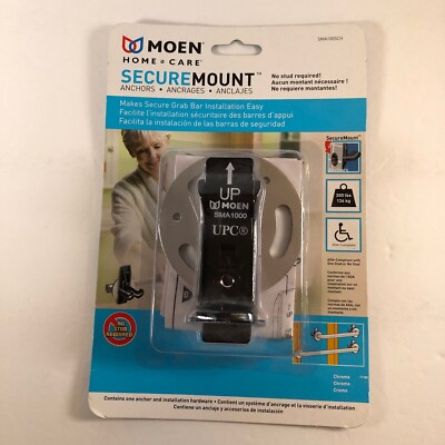 Moen Secure Mount SMA1005CH No Stud Required Grab Bar Easy Install ...