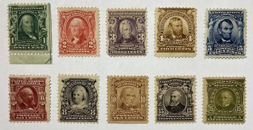 US 300-309 1902-03 1c - 15c “Portraits” series MH; $587 SCV | eBay