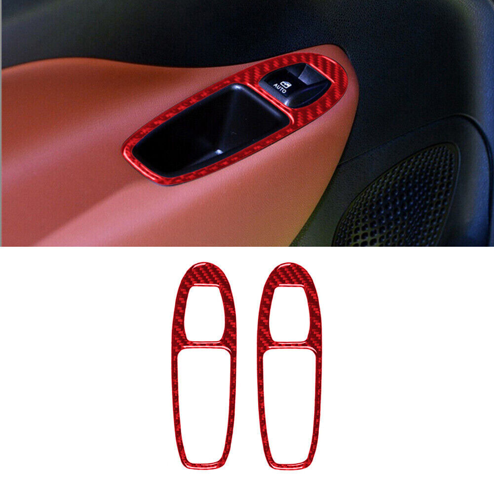 For 14-17 Fiat 500L Red Carbon Fiber Interior Rear Window Lift Switch ...