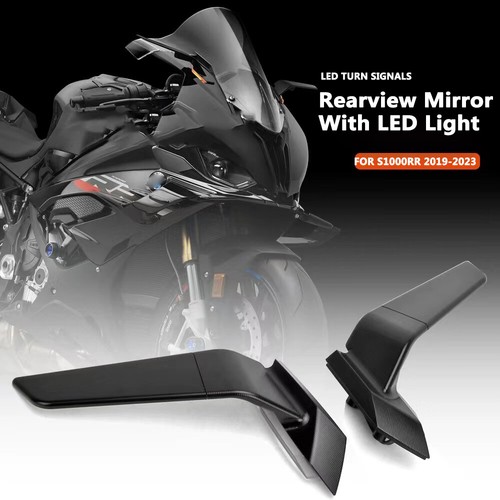 For BMW S1000RR 2019-2023 Rearview Rear View Side Mirrors LED Turn ...
