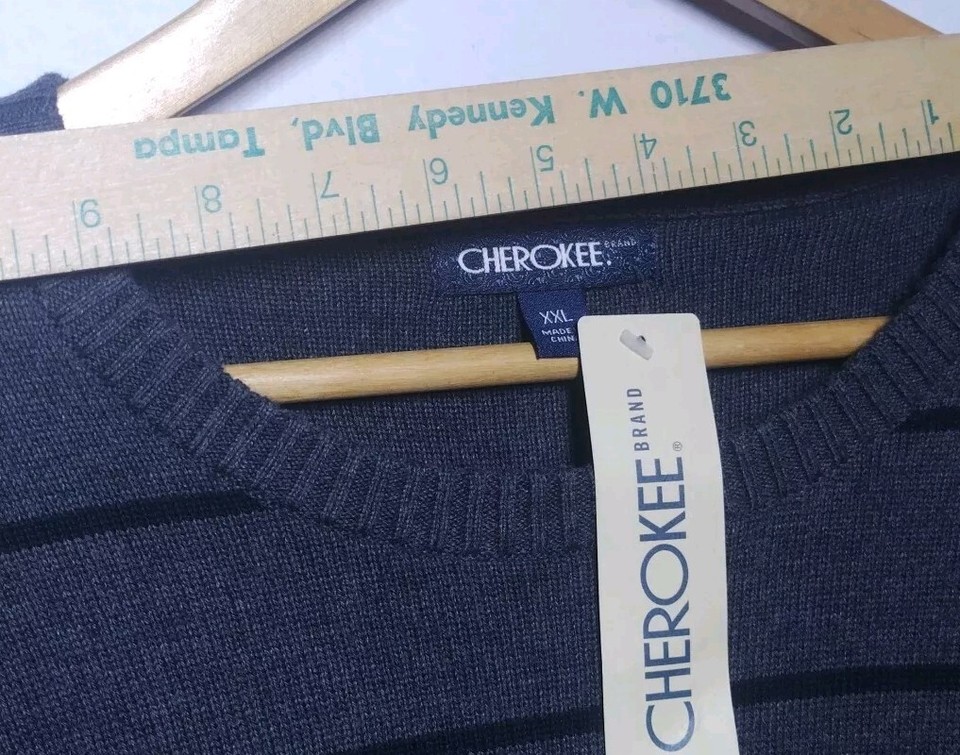 Cherokee sweater mens XXL 100% cotton gray new w tag vintage | eBay