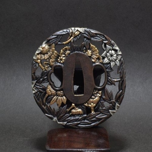 Tsuba Sword Fittings hand guard koshirae katana parts wakizashi Flower ...