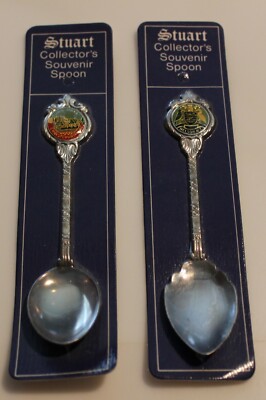 2 STUART SOUVENIR SPOONS CHRISTCHURCH, NEW ZEALAND & NELSON, NZ. NIP | eBay