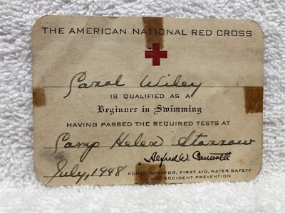 1948 Red Cross Card Camp Storrow Pinewoods Long Pond Plymouth Girl ...
