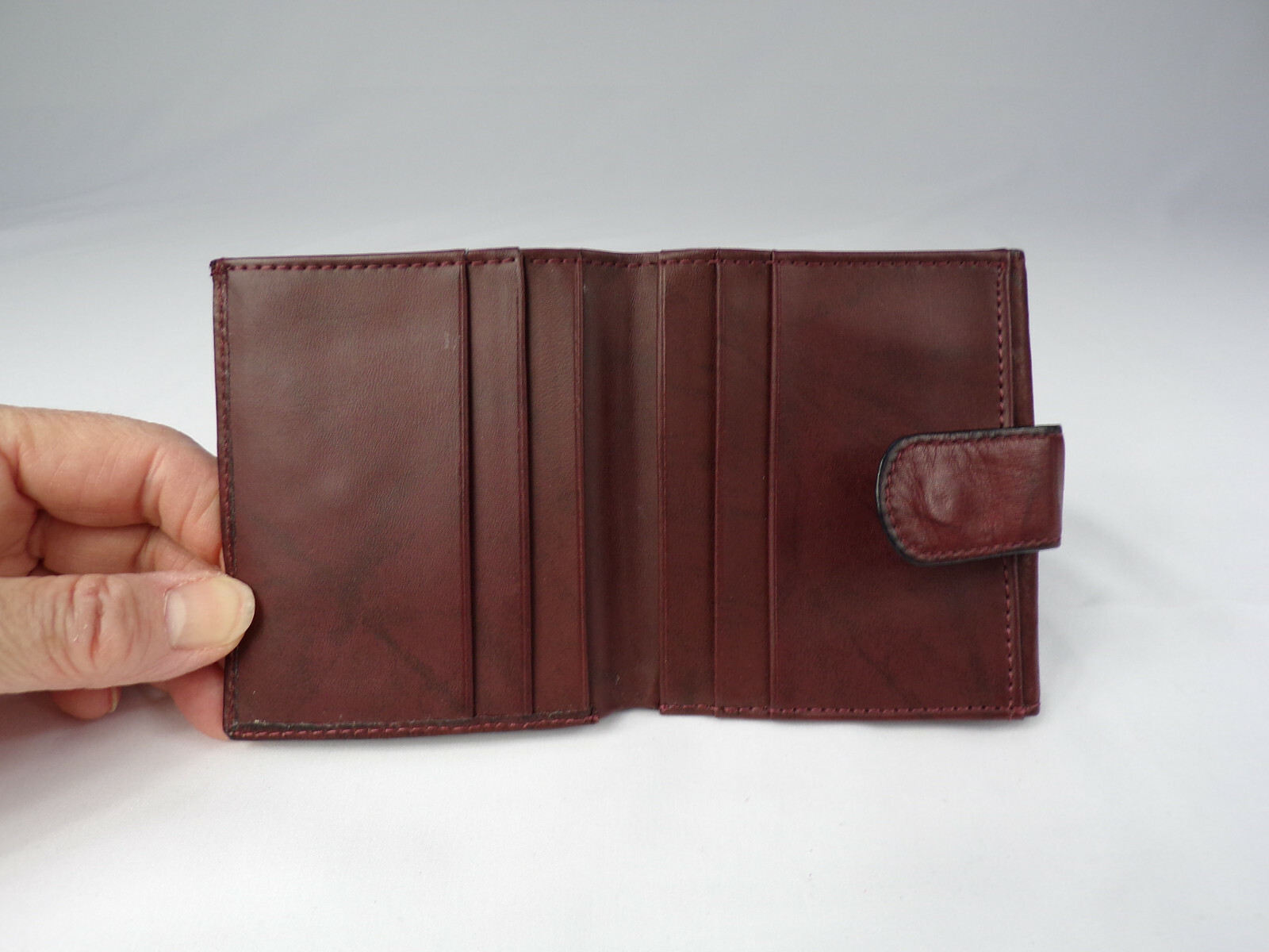 Vintage Guang Tong Genuine Leather Wallet Brown Snap Closure C/C Slots ...