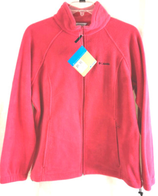 Columbia Fleece Womens Plus 1X Bright Pink Full Zip Pockets Jacket Coat ...