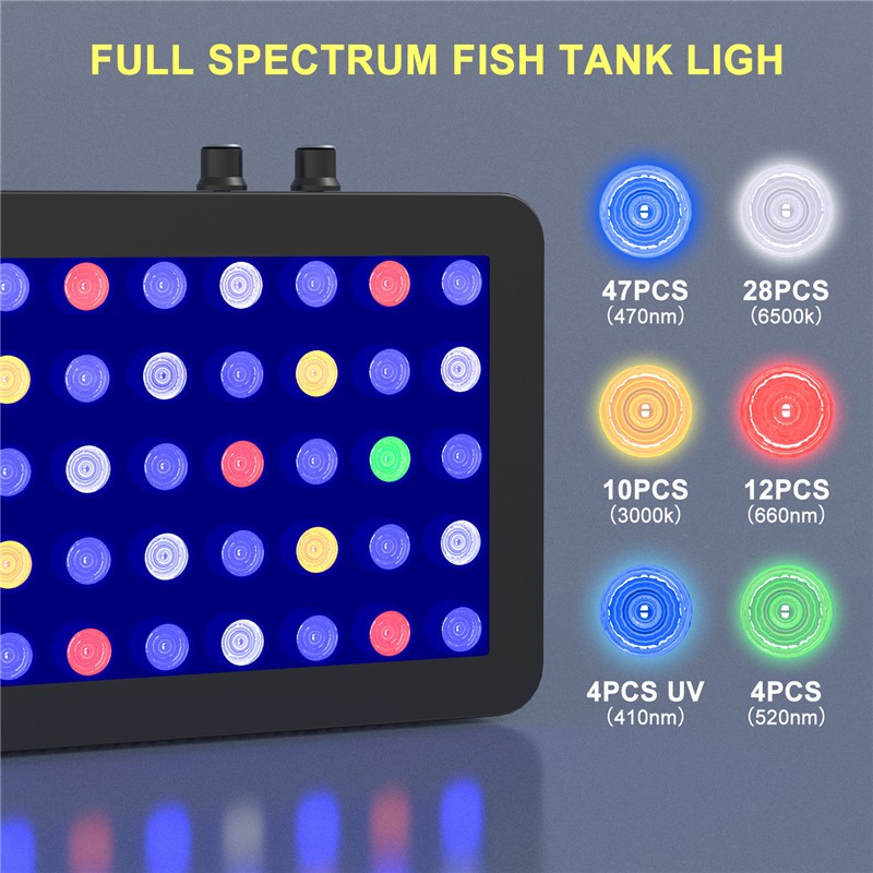 300W LED Aquarium Light Dimmable Full Spectrum Coral Reef Lamp for Fish ...