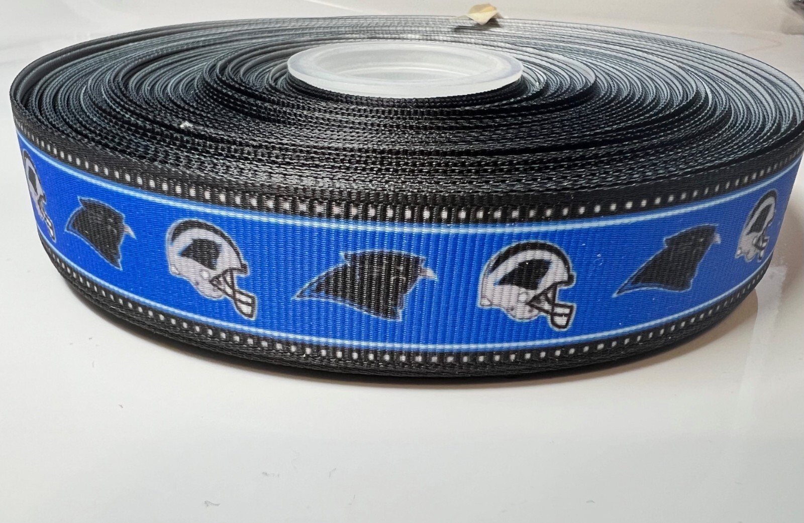 Carolina Panthers Football 7/8" Grosgrain Ribbon 50 Yards Roll | eBay