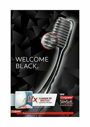 12 Pcs Colgate Slim Soft Charcoal Toothbrush 17x Slimmer Soft Tip ...