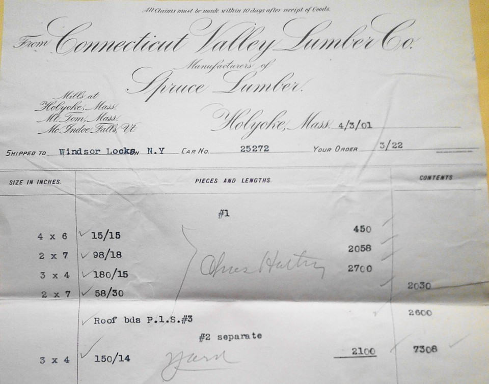 1901 Connecticut Valley Lumber Co. receipt | eBay Australia