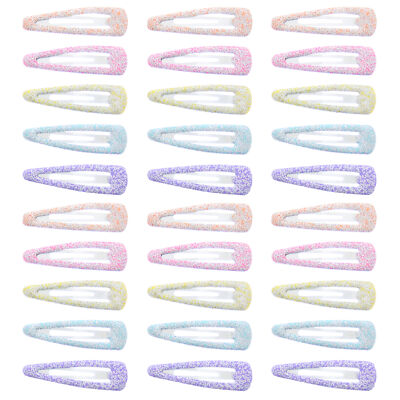 Set of 30 Assorted Colour 5cm Glitter Pastel Sleepy Clips/ Snap Hair ...