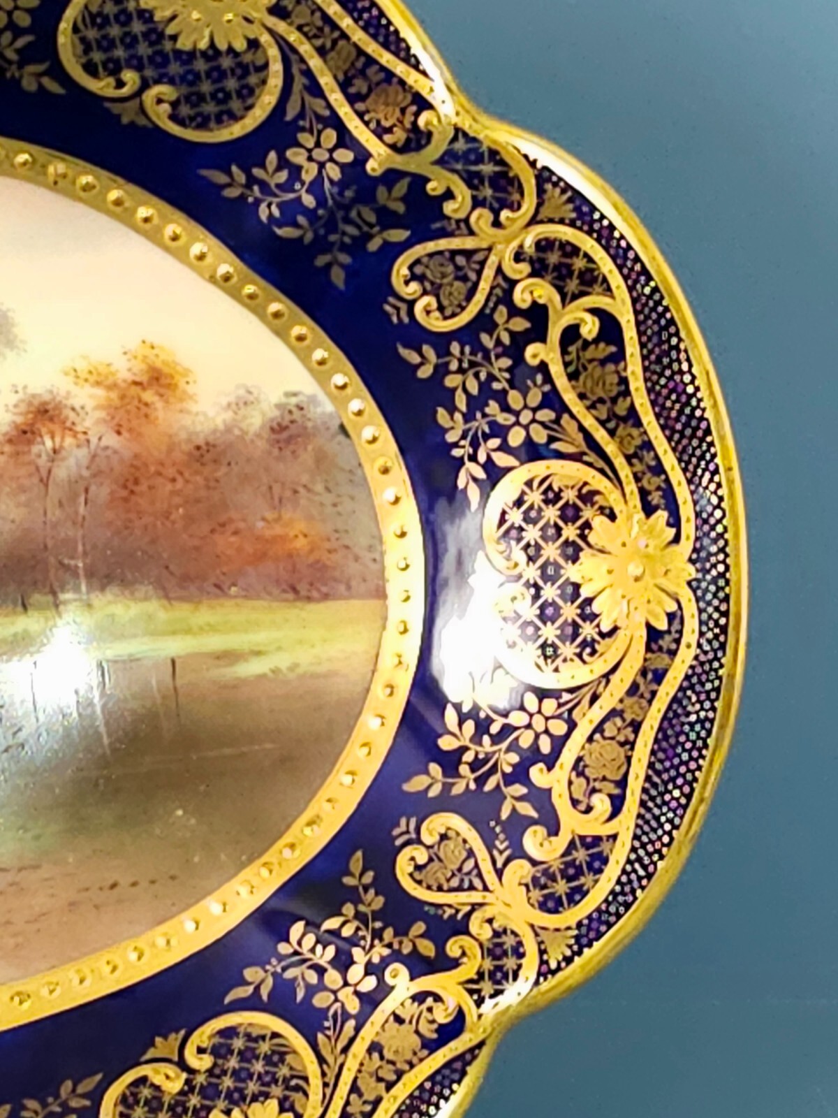 Paragon Porcelain oval dish, Titled Autumn Leaves, Signed F ...