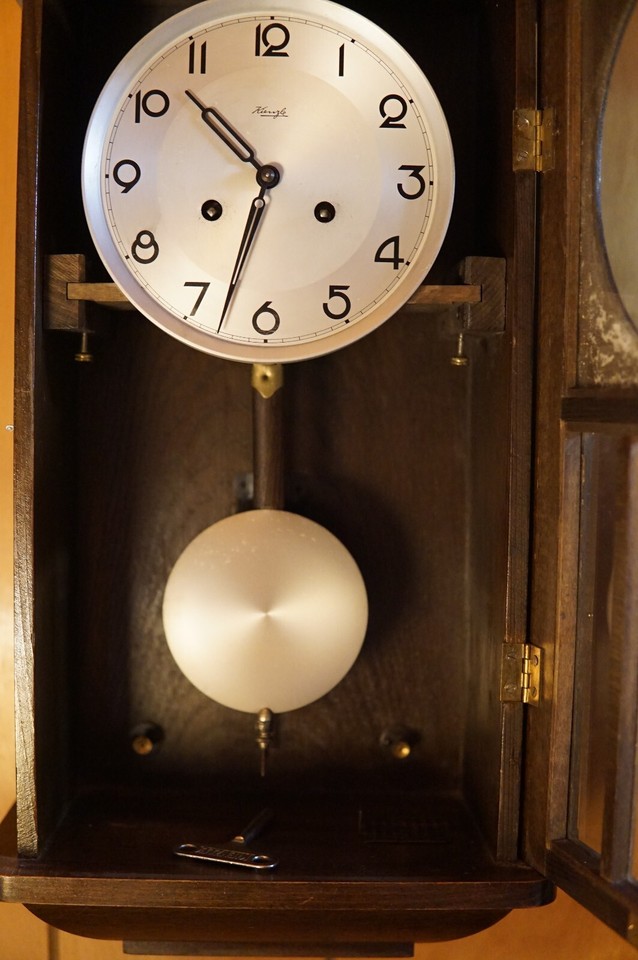 Rare Antigue 1950's German Oak KIENZLE wall clock | eBay