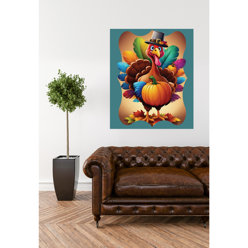 Turkey Art Print, Matte Thanksgiving Poster, Holiday Home Decor ...