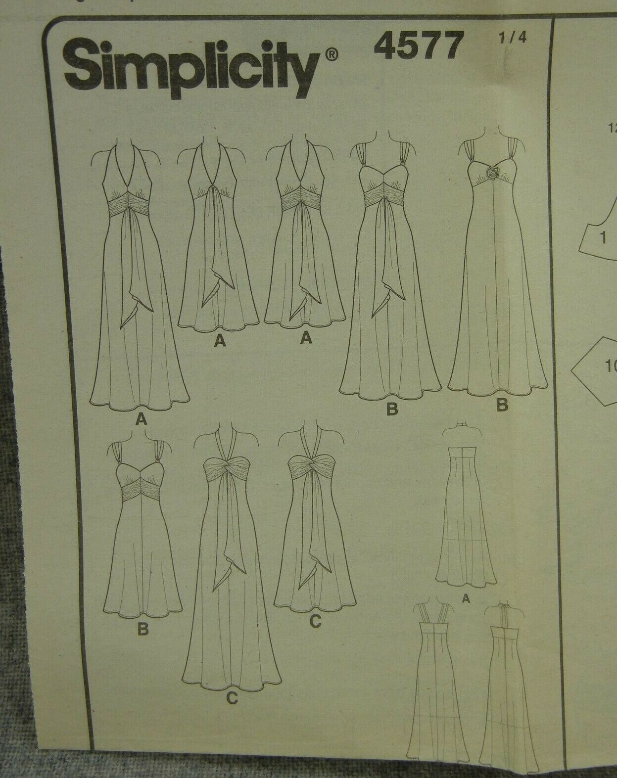 Simplicity 4577 Misses Dress Evening halter straps size 4-10 Uncut | eBay