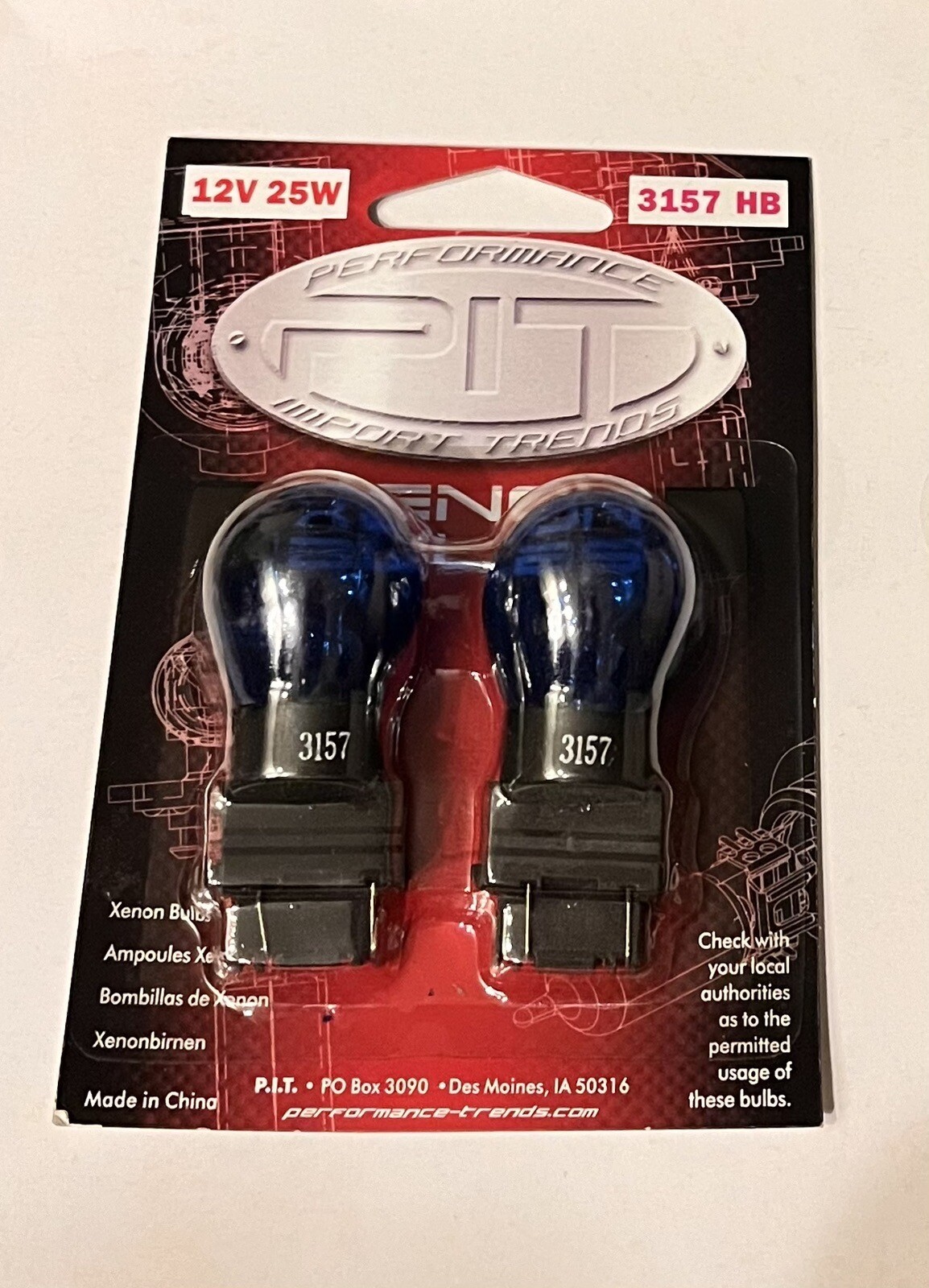PIT XENON 12V 25W 3157 HB Blue Automotive Bulbs 2 Pack/New | eBay