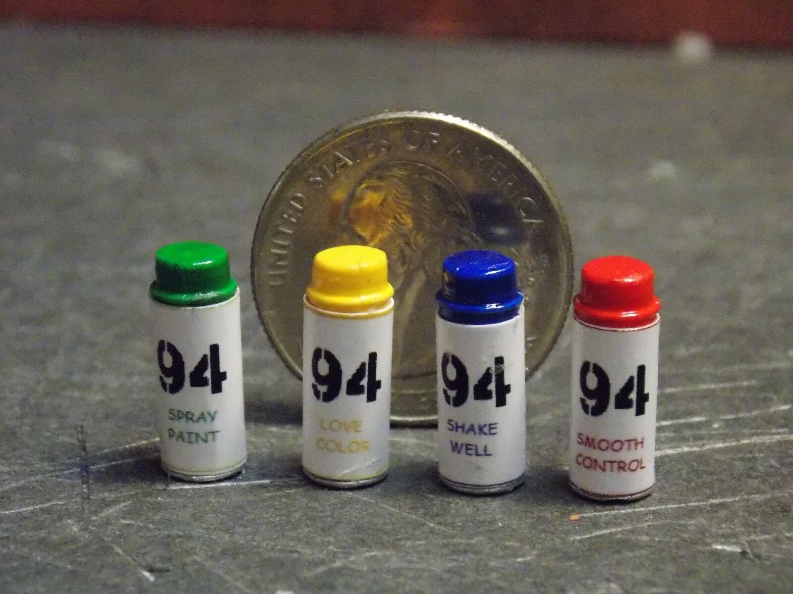 Dollhouse Miniature Spray Paint Can Set 94 1:12 inch scale A3 Dollys ...