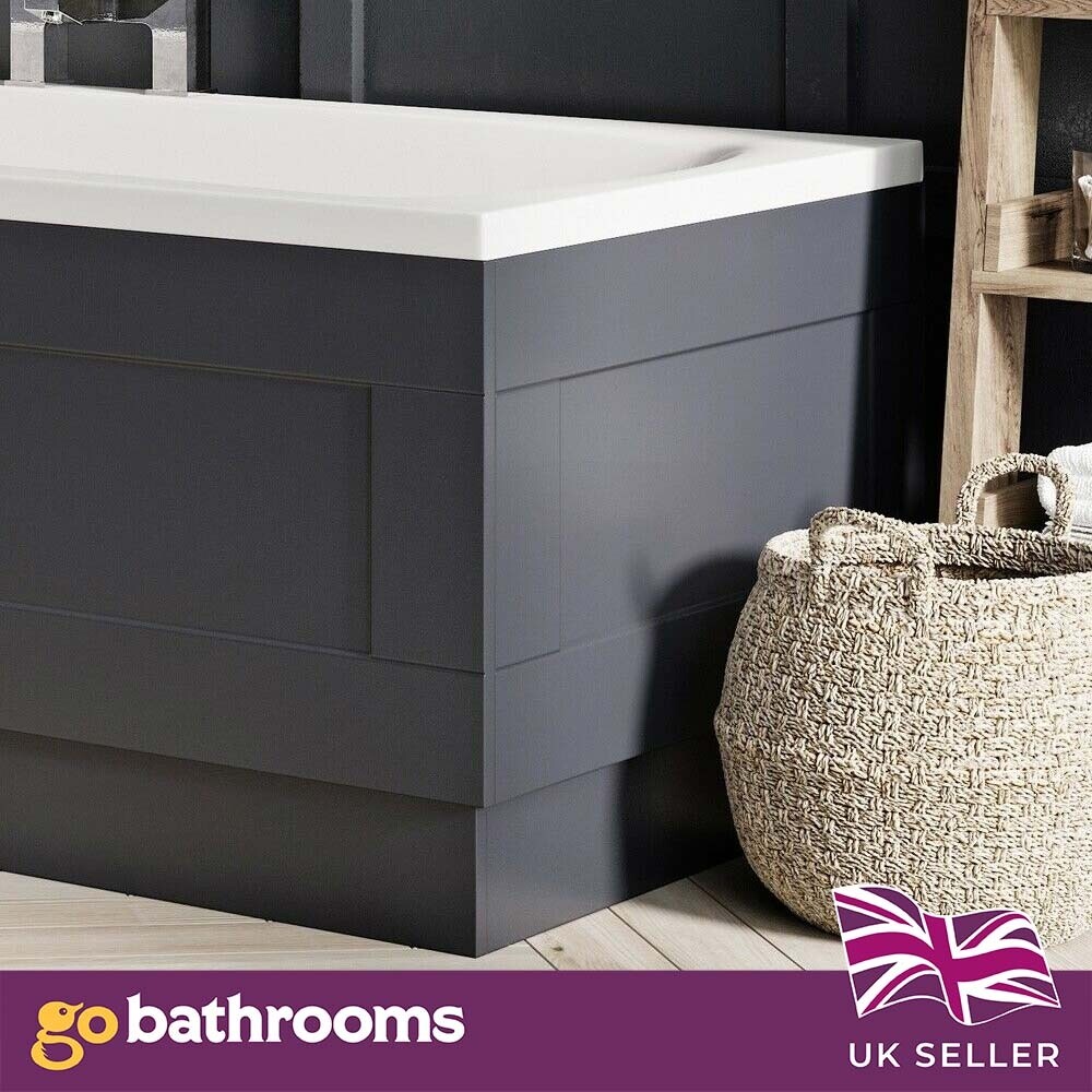 Arabella Vintage Detailed Traditional Night Grey End Bath Panel 800mm ...