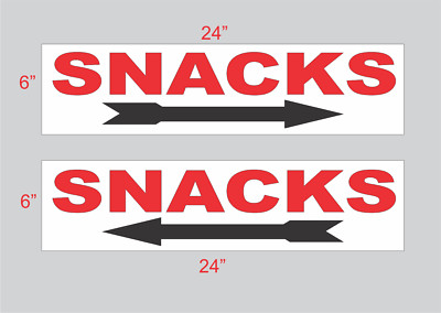 Snacks with Arrow Sign 6x24 Buy 1 Get 1 Free 2 Sided Plastic | eBay