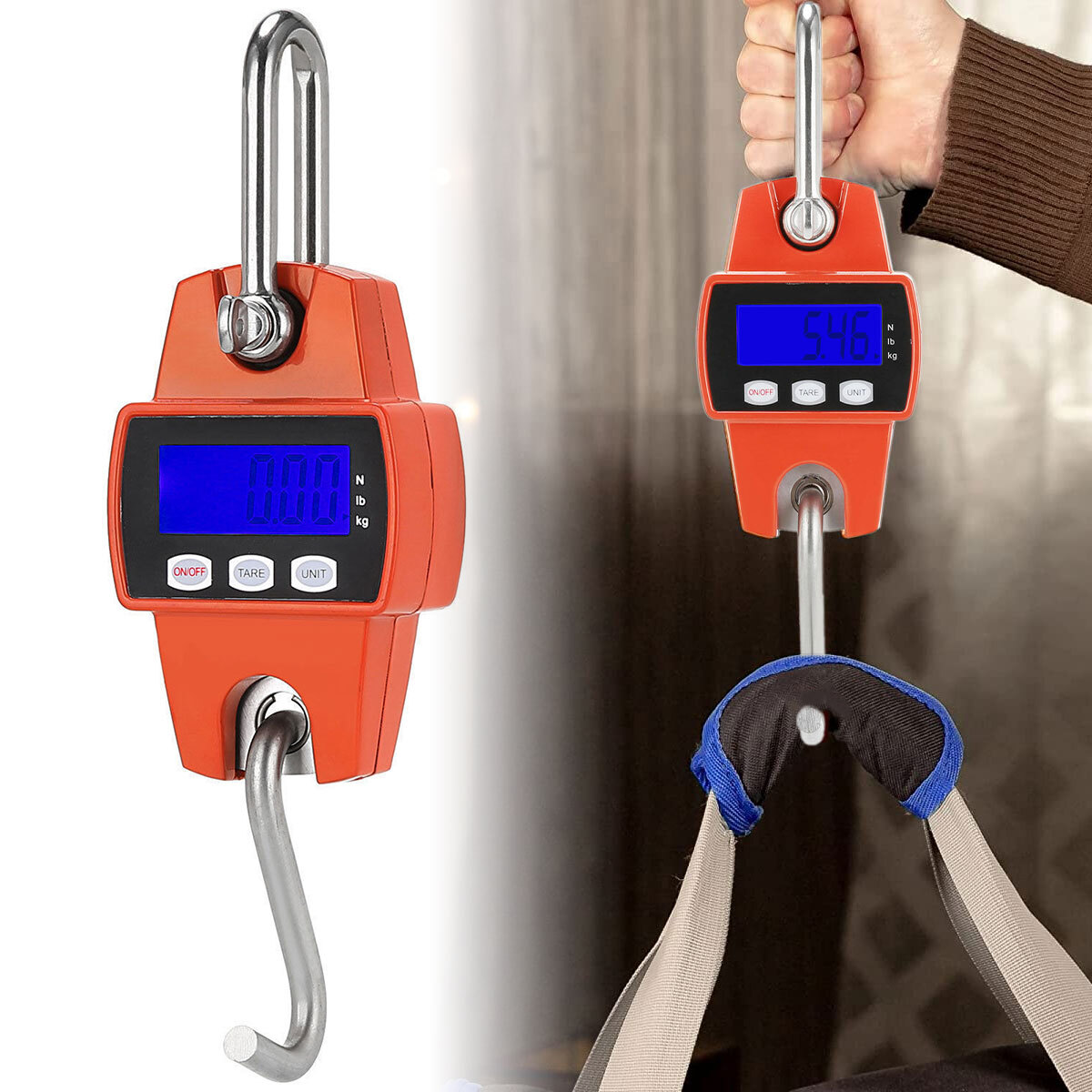 Mini Portable Crane Scale 500kg 0.1kg LCD Hook Hanging Scale Digital ...