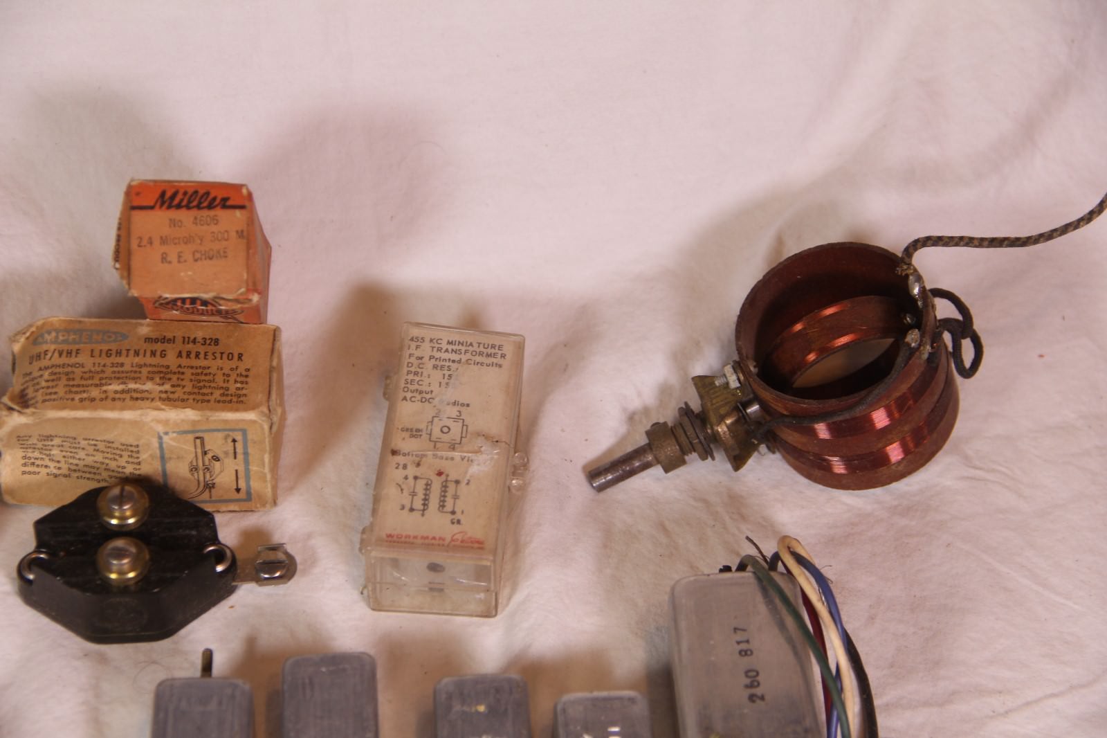 Large Lot of Vintage Radio & TV Components - Mostly Inductors Some Used ...