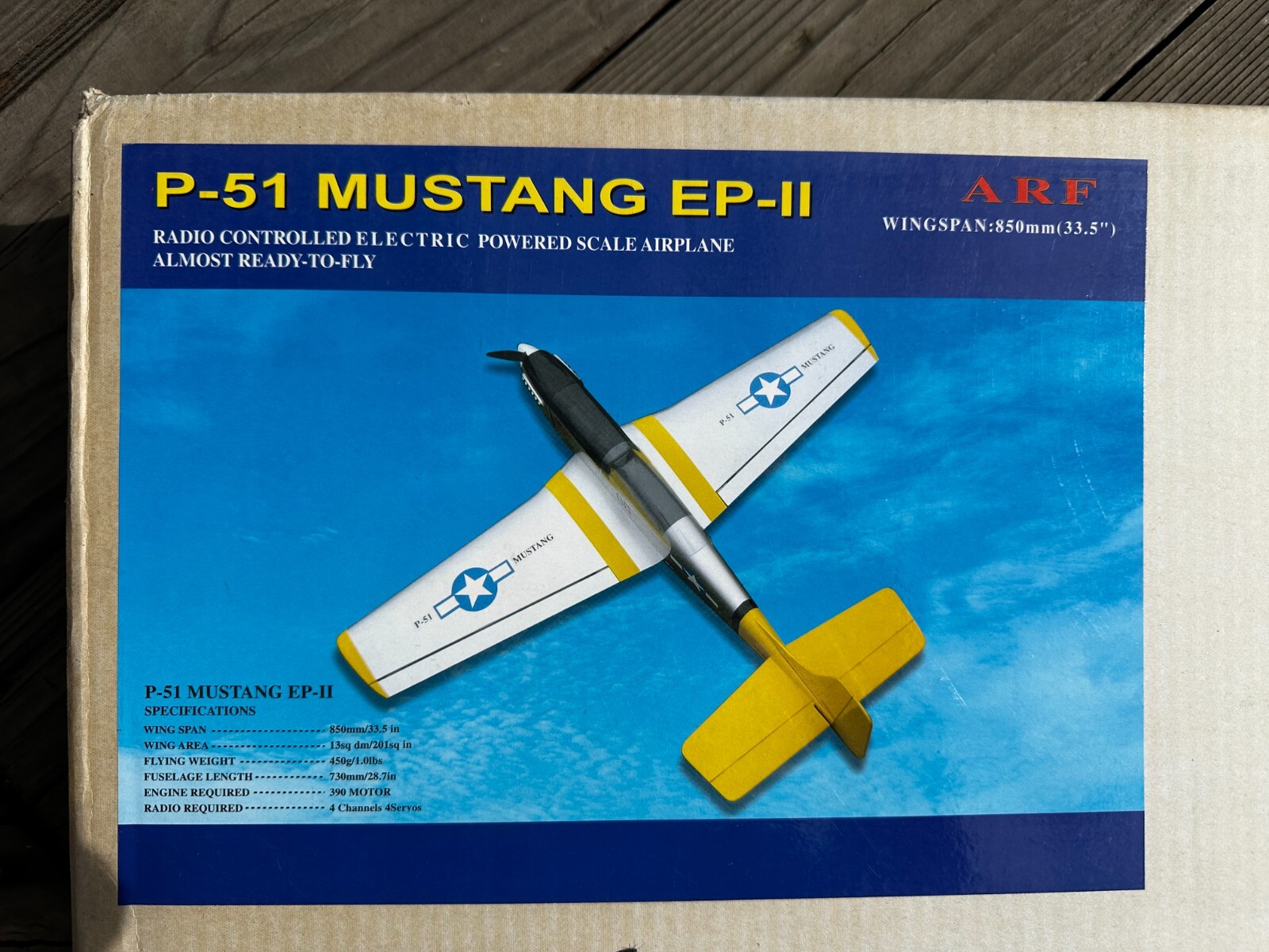 Balsa Wood P-51 MUSTANG EP2 ARF Airplane | Grelly USA