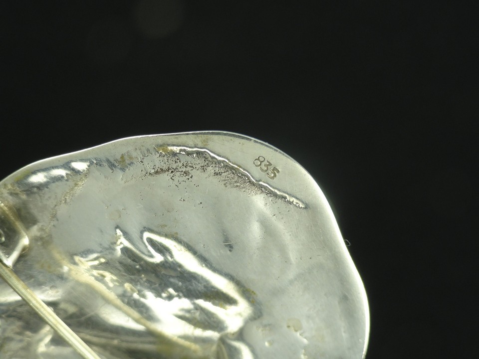 FABULOUS ONE OF A KIND 19 c GERMAN 835 SILVER EMBOSSED GREEK COIN PIN ...