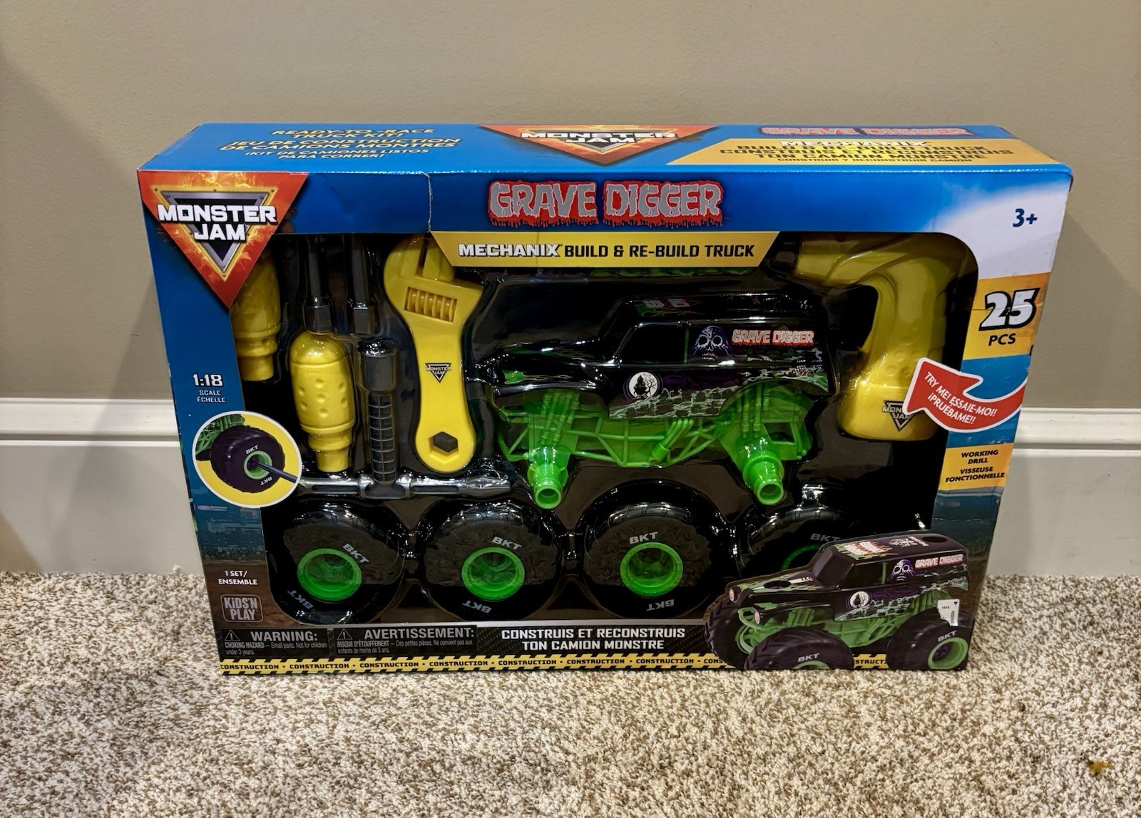 BIG MECHANIX Monster Jam GRAVE DIGGER Build And Rebuild Truck 1:18 NIB ...