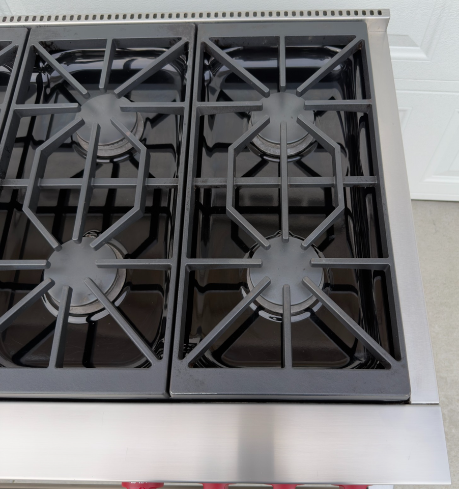 Wolf DF366 - 36" PRO Dual Fuel Range 6 Burners Stainless Red Knobs | eBay