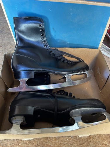 Mens Vtg BASCO ICE SKATES Sz 10. 2190 Insulated Black Steel Blades Sz ...