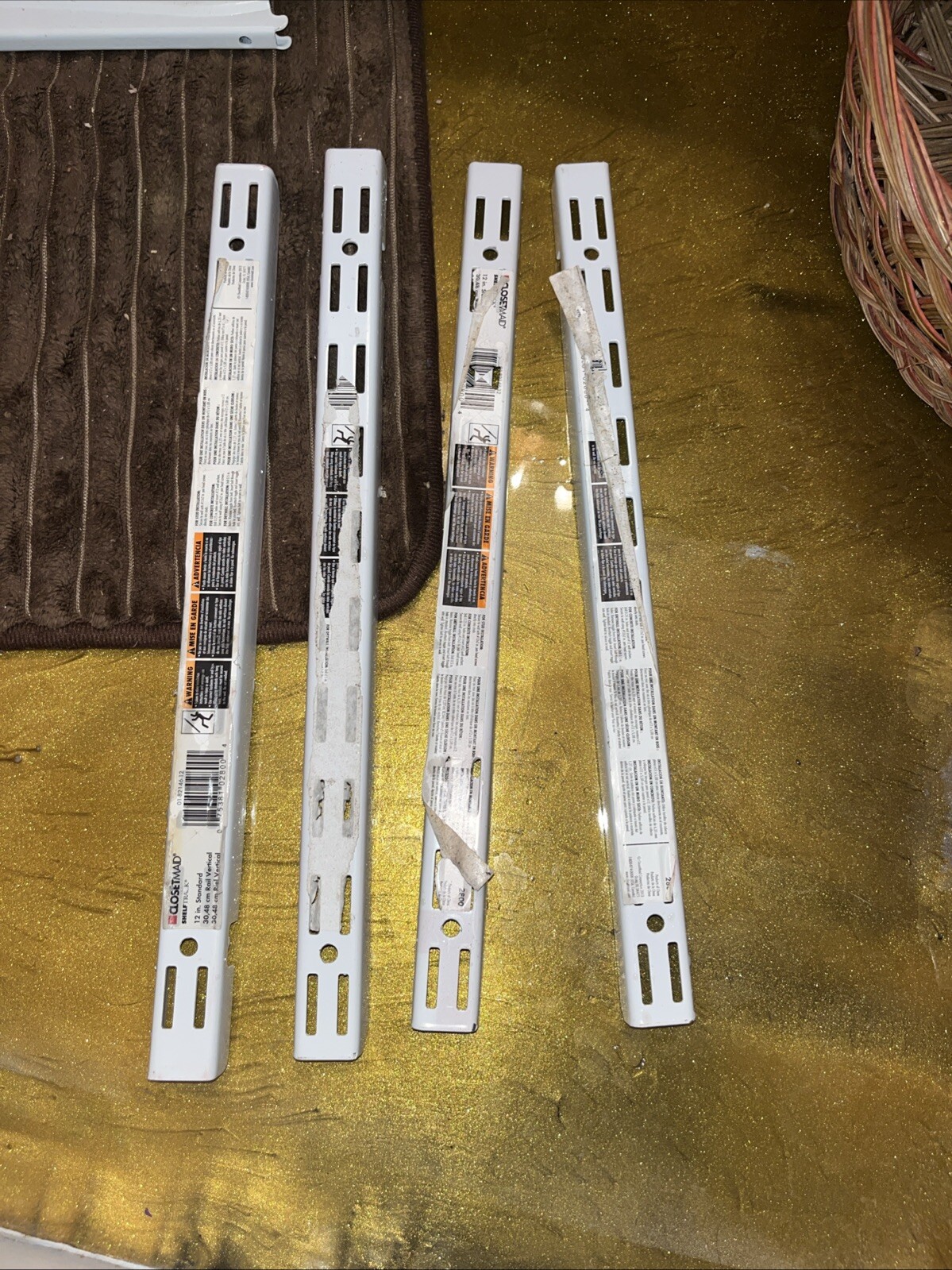 Closetmaid 280000 12" Inch White Standard Wall Shelf Track - Pack of 4 ...