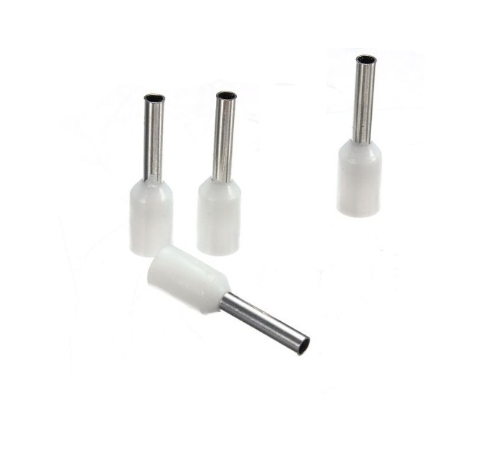 100pcs White 20 AWG Wire Copper Crimp Connector Insulated Cord Pin End ...