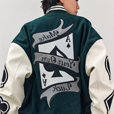 Poker Embroidered Baseball Jacket | eBay