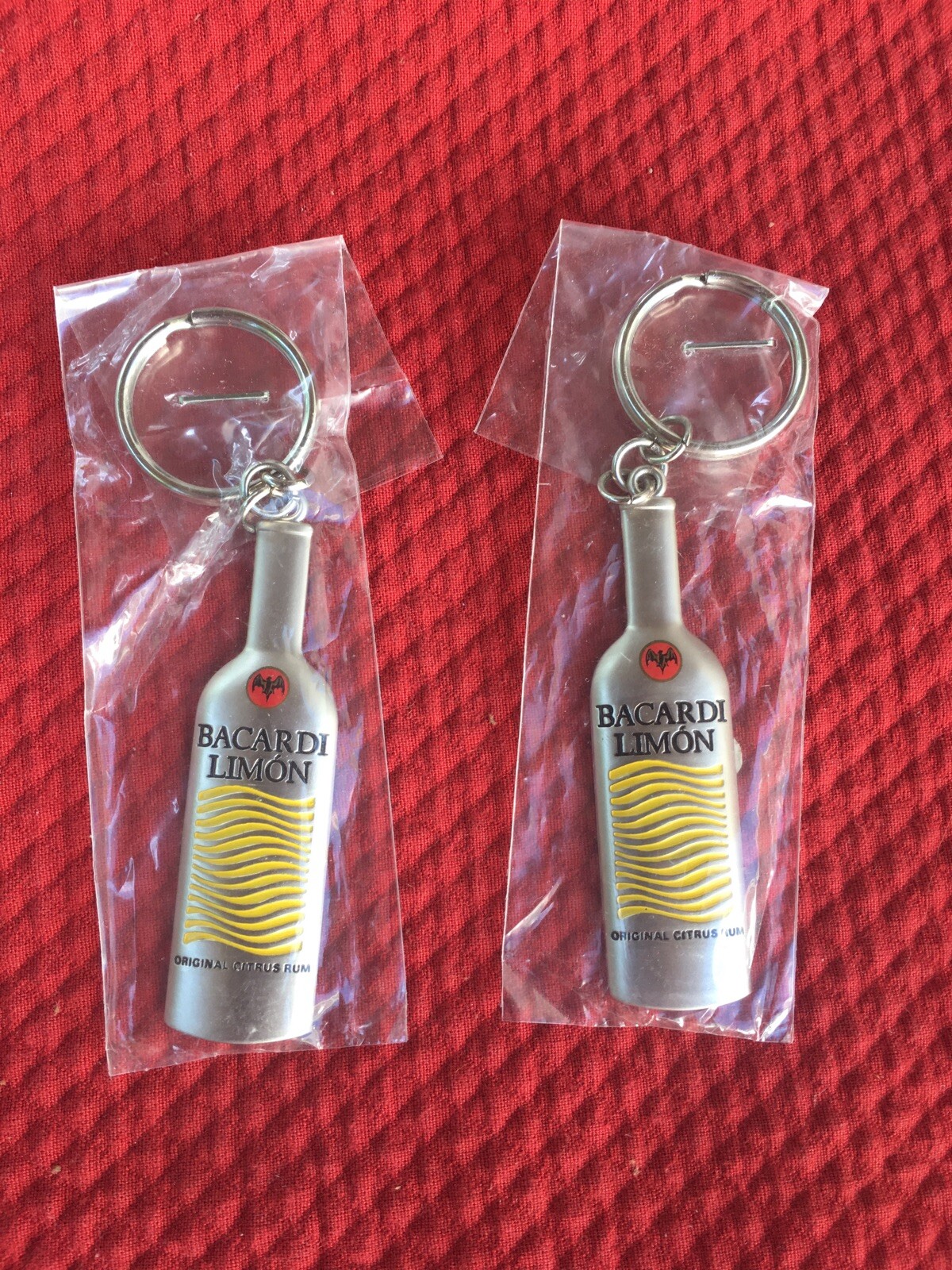 A Pair Of Bacardi Limon Original Citrus Rum Metal Keychains NIP 2 3/4 ...